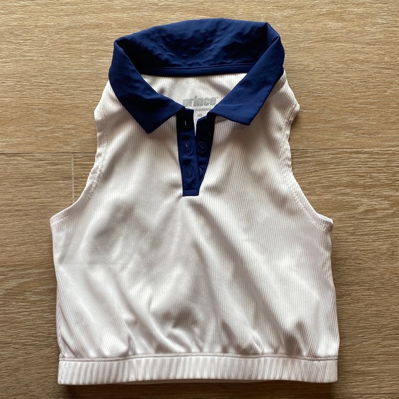 Prince | Tops | Prince Womens White And Navy Sports Crop Top Girls Xs ...